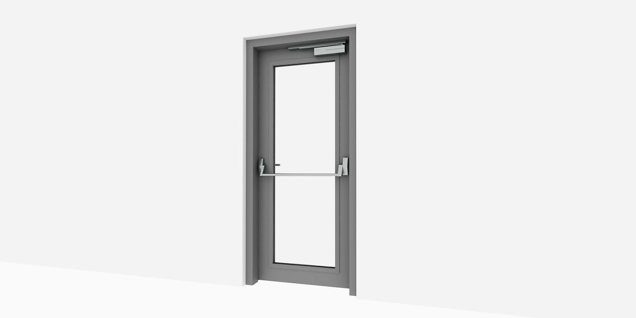 Steel Frame Glass Doorset Fire Exit - Single | ASSA ABLOY